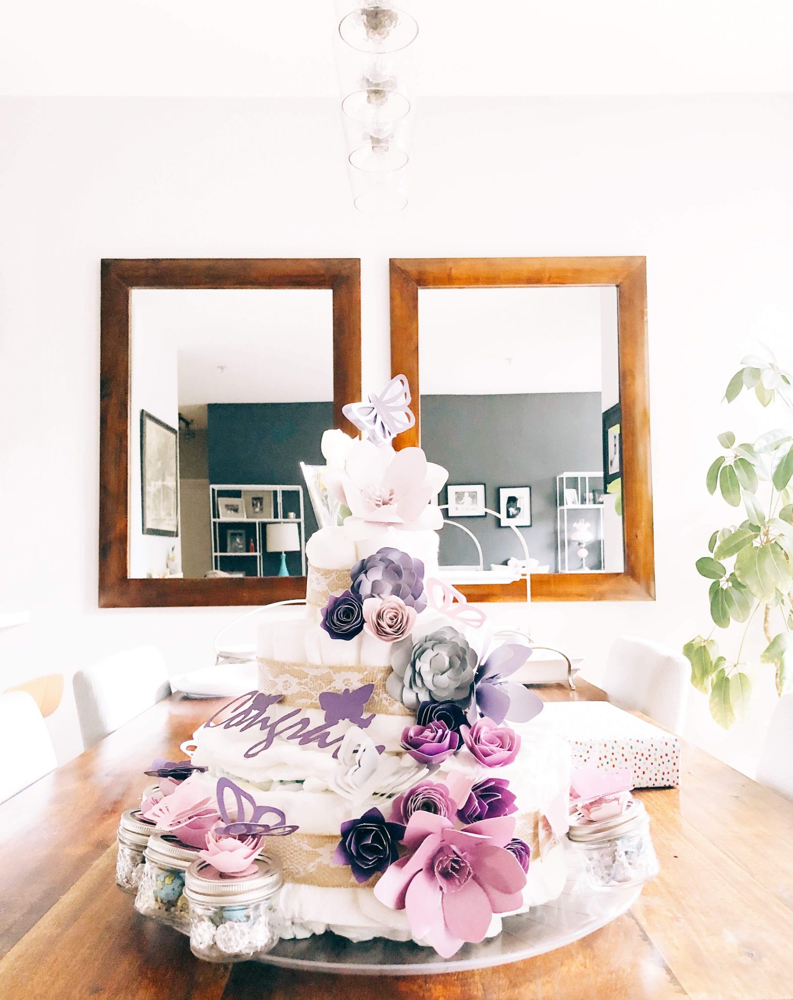 DIY Rustic Baby Shower Table Decorations
