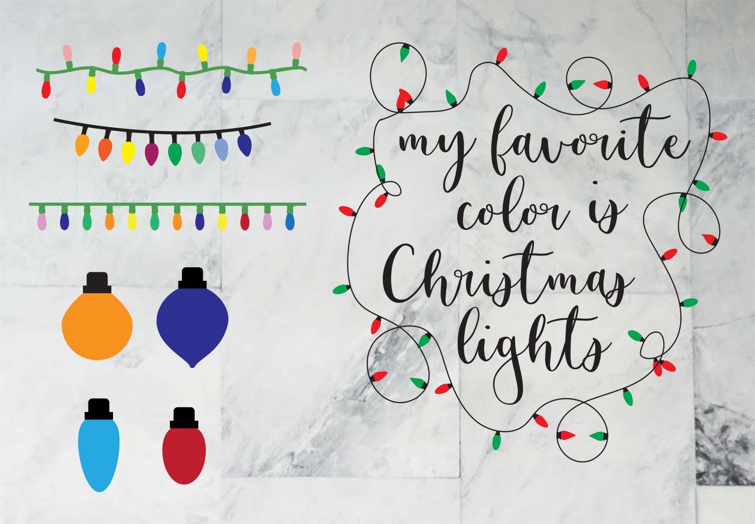 5 Free Christmas Lights SVG Templates
