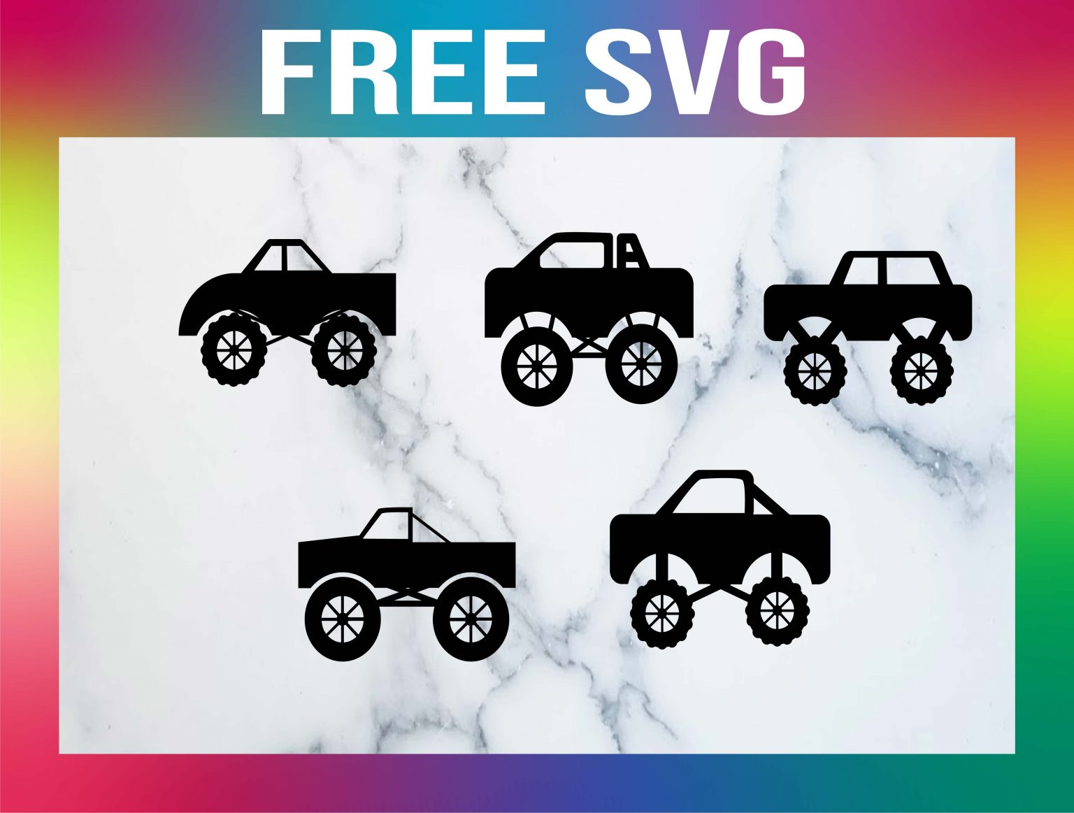 5 Free Monster Truck SVGs