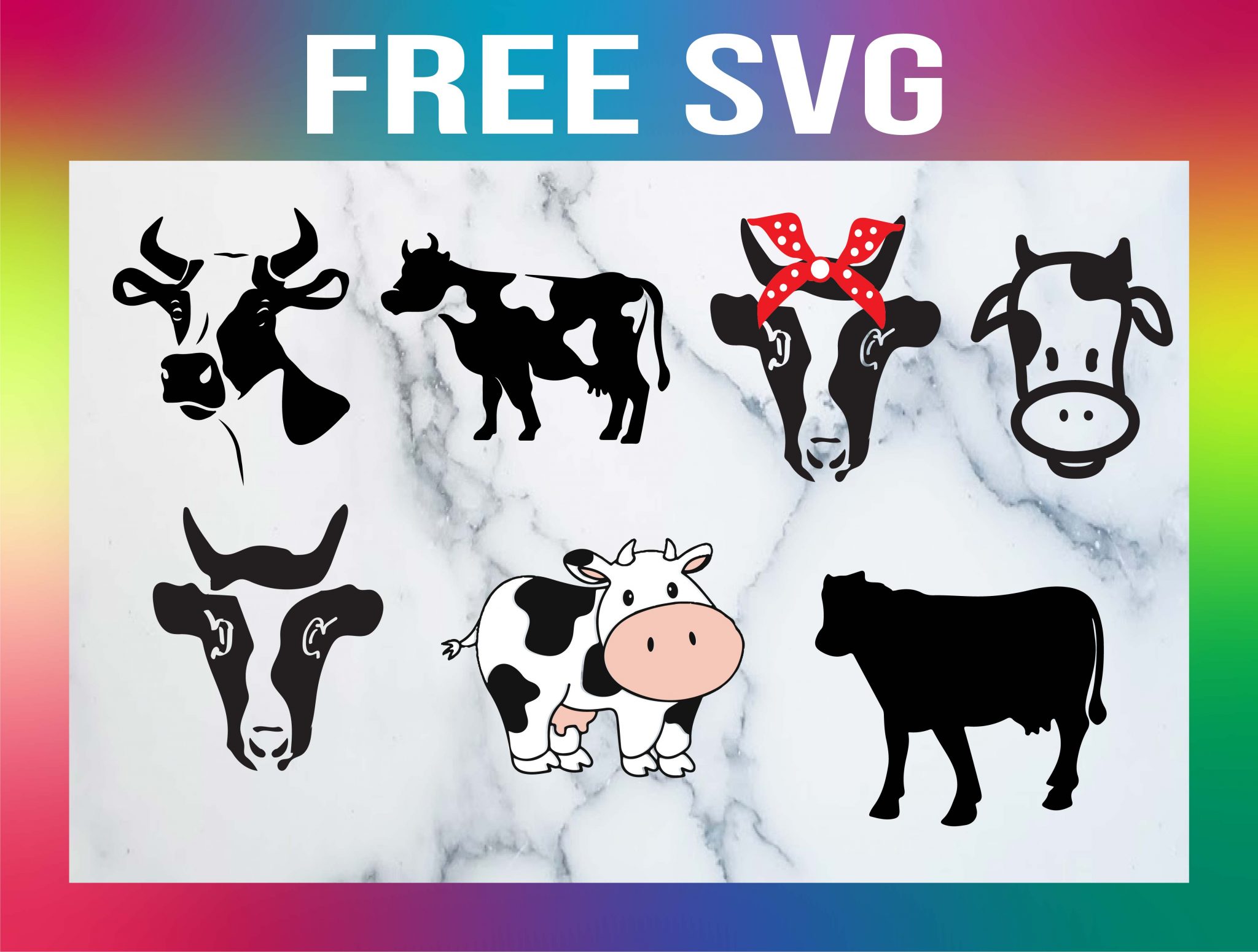 7 Free Cow SVGs