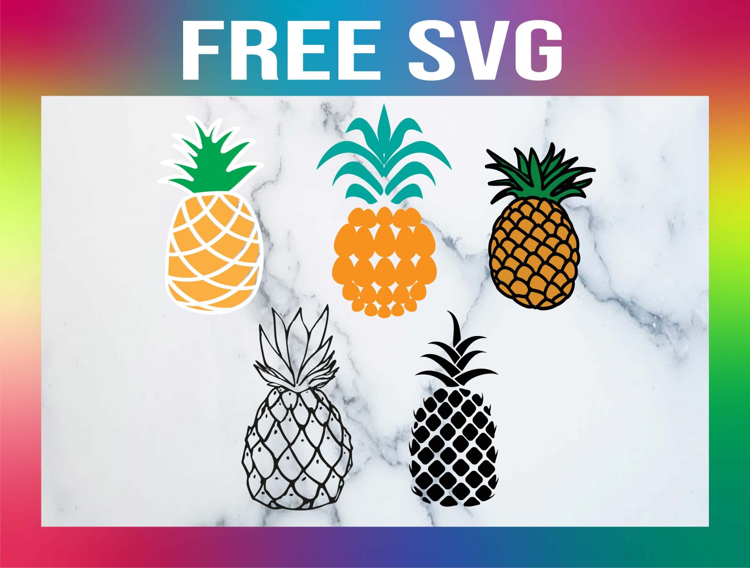 5 Free Pineapple SVG