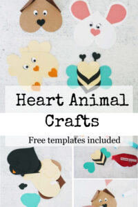 7 Heart Animal Crafts with free templates