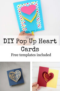 9 Pop Up Heart Cards with free templates